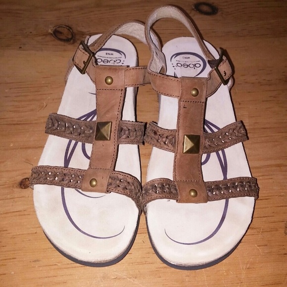 Abeo | Shoes | Abeo Bio System Brown Studded Braided Sandals Size 8 ...